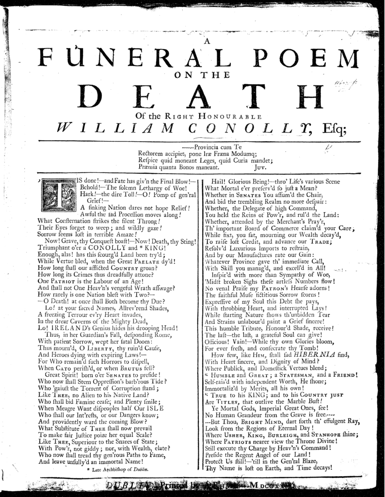 William Conolly’s Funeral | Castletown